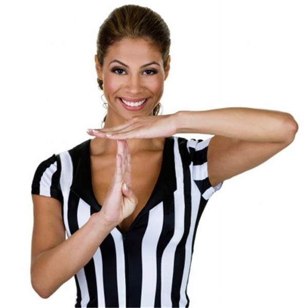 Brybelly SFOO-403 Women's Official Striped Referee/Umpire Jersey, M | Wish