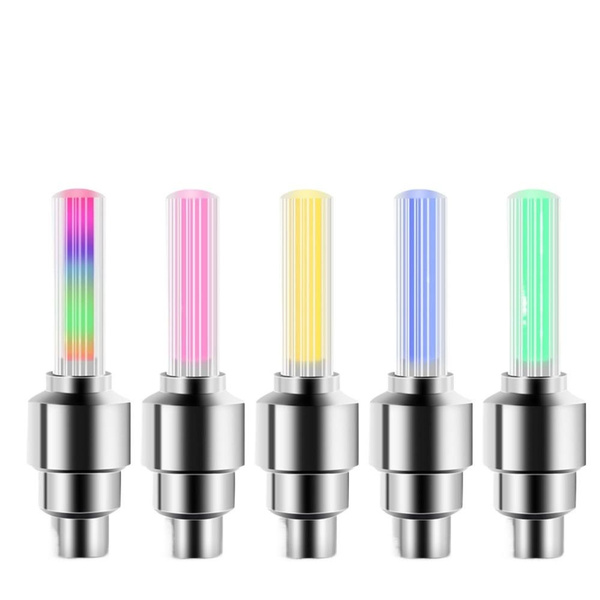 5 pack Colorful Bike Tire Nozzle Light Wheel Spoke Light LED Tyre Valve ...