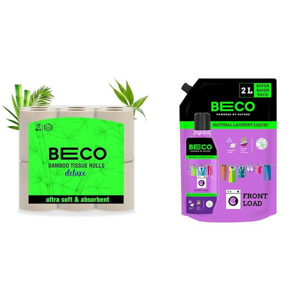 Beco Bamboo-3 Ply Toilet Paper/Tissue Roll| 160 Pulls x 12Rolls (1920 ...