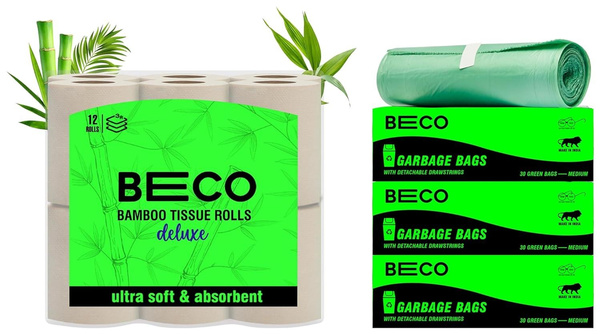 Beco Bamboo-3 Ply Toilet Paper/Tissue Roll| 160 Pulls x 12Rolls (1920 ...