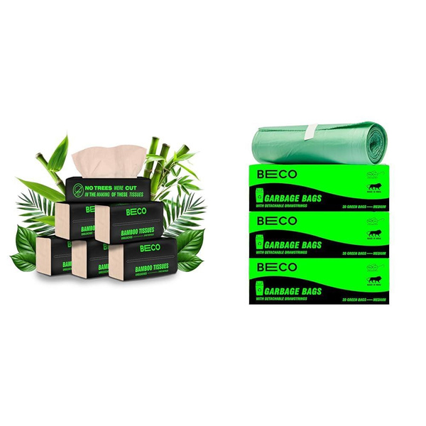 Beco Bamboo Soft Facial Tissue Papers- 100 Pulls (Pack of 6), 600 Pulls ...