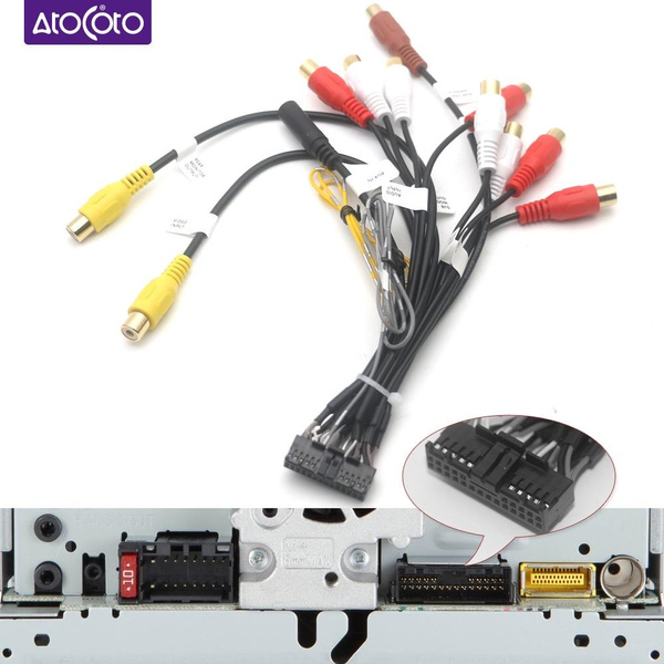 24Pin Car Audio AUX AV Camera RCA Wire Harness for Pioneer AVH W4500NEX ...