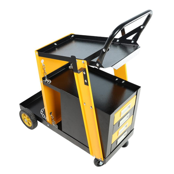 Multi-function welder trolley, MIG TIG ARC plasma cutter storage tank with 2 safety chains ...
