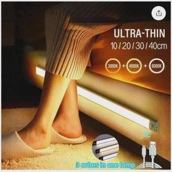 Magnetic Led Lights Cabinet Light USB Rechargeable Led Light Strip ...