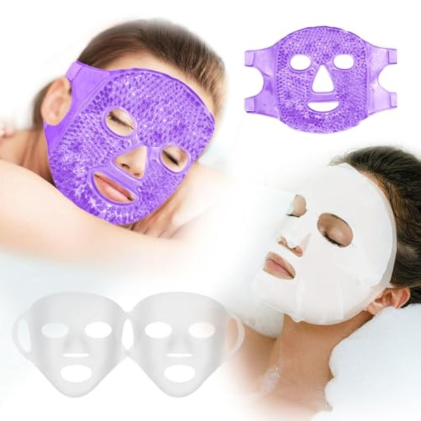 Ice Face Mask And 2Pcs Silicone Face Mask Cover Set, Cooling Face Mask ...