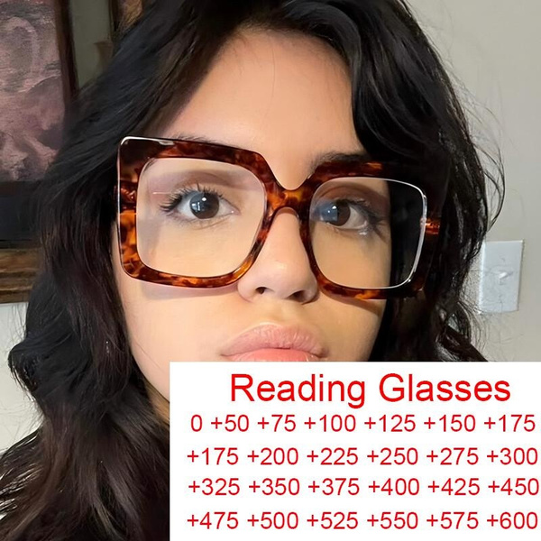 R802333 Women's Square Minimalist Reading Glasses New Internet Famous Face Display Small ...