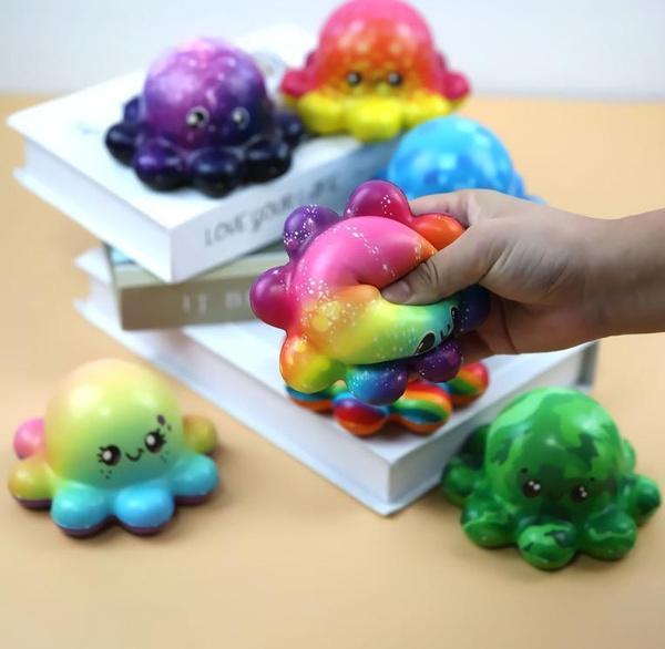 Cute Octopus Squeeze Balls Stress Ball Squishy Fidget Toys- Super Soft ...
