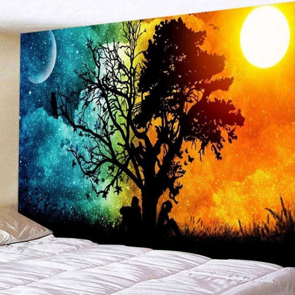Landscape Tapestry Tree Tapestry Wall Art Psychedelic Tapestry Wall ...