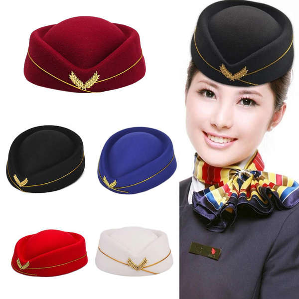 Stewardess Hat Air Hostesses Hat Beret Hat Women Party Hats Costume ...