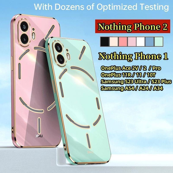 New Straight Edge Plating Case For Nothing Phone 2, TPU Soft Cover For ...