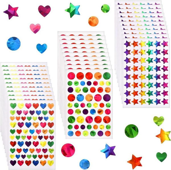 1710 Star Stickers, Kids Reward Little Star Stickers, Shiny Holographic ...