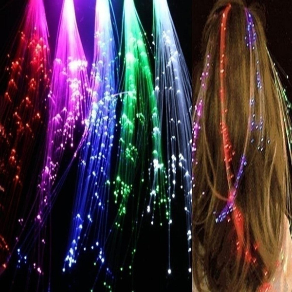 LED Fiber Optic Lights up Multicolor Hair Barrettes Led Hair Lights | Wish