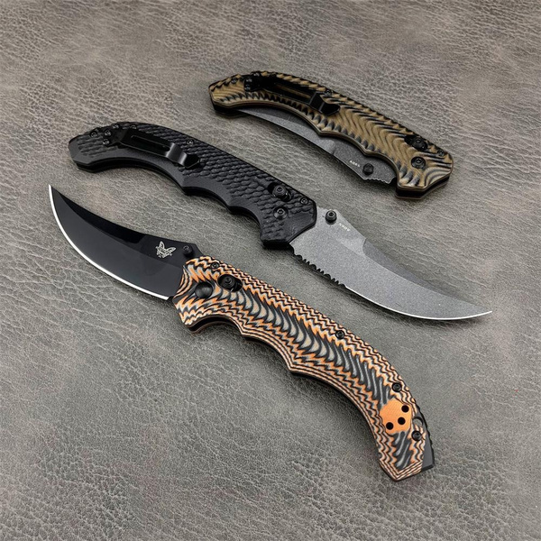 Benchmade Mini Bedlam 865 Tactical Knife D2 Scimitar Blade G10 Handle ...