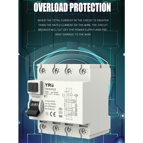 Type B Residual Current Operated Circuit Breaker 2P 4P 63A 30ma ...