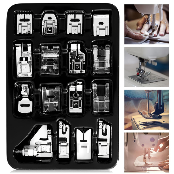 16pcs 16-Piece Universal Sewing Machine Presser Feet Kit with Snap-On ...