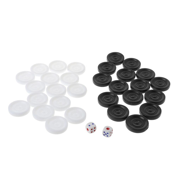 32Pieces Plastic Checkers, International Black White Chess, Backgammon ...