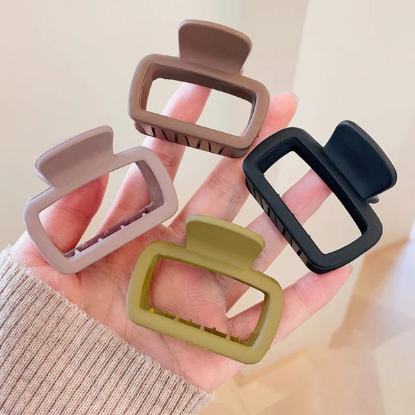 4Pcs/Lot Small Hair Claw Clips Women Girls 5.2cm Square High Ponytail ...