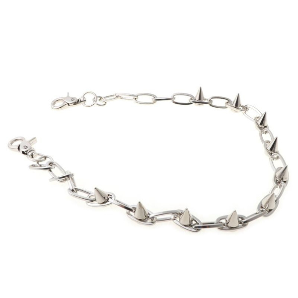 Hip Hop Spike Chain Rock Pocket Chains Secure Travel Wallet Chain ...