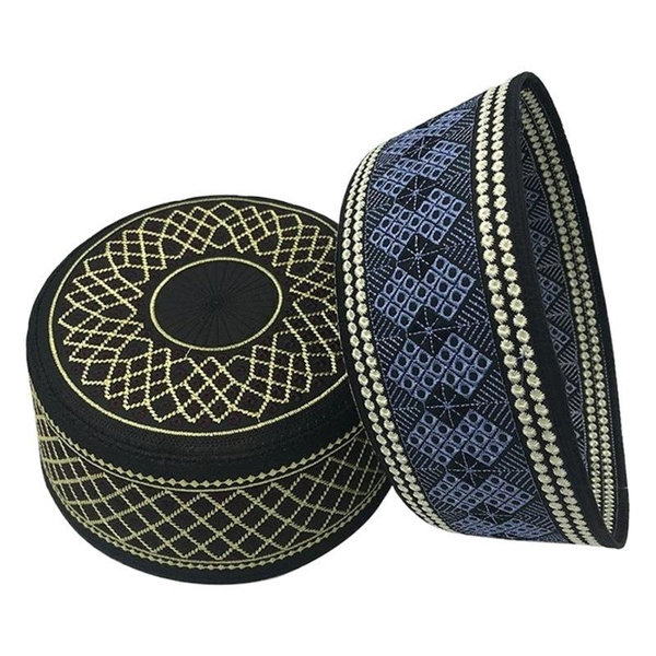 Men's Ethnic Style Muslim Prayer Cap - Traditional Hui Design, Stylish ...