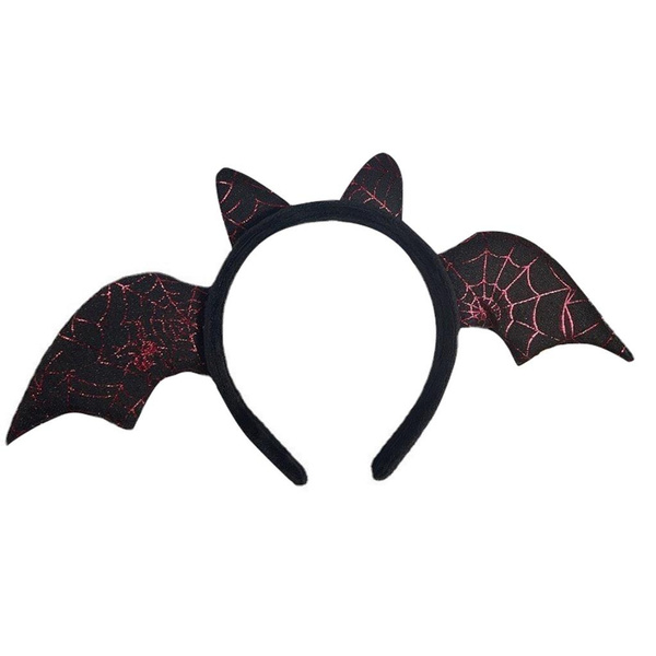 Glitter Dark Headband Costume Cosplay Glitter Bats Devil Cobweb ...