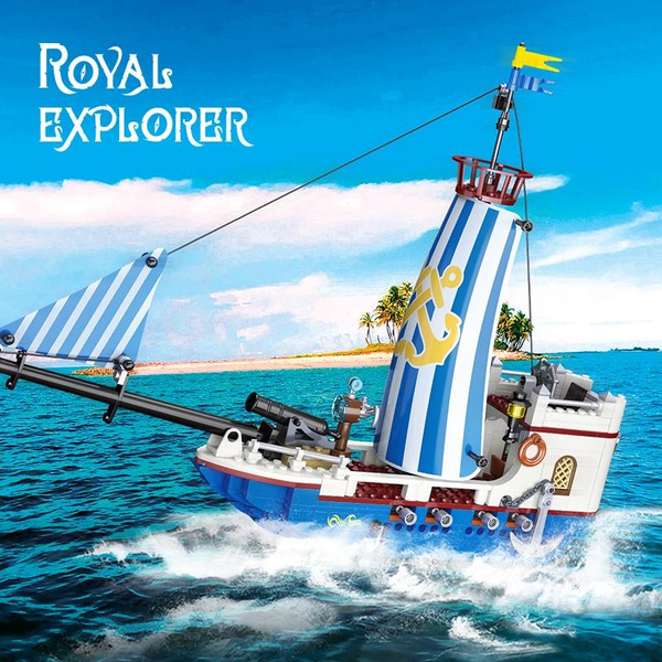 New Royal Explorer Ship Model Building Block Brick Educational Assembly ...