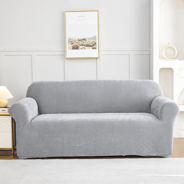 Plush Chenille Knitted Sofa Cover Full Coverage Slipcovers for 1-2-3 ...