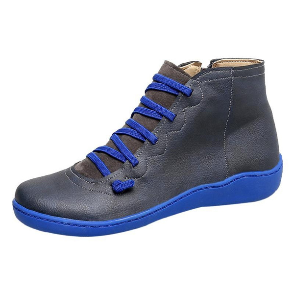 Women's Combat Boots Platform Ankle Boots Flat Sole Work Boots Casual ...