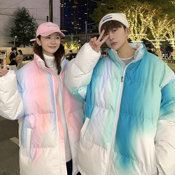 Reflective Puffer Jacket for Couples, Winter Coats with Hooded Design ...