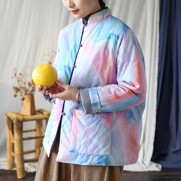 Ximo Original Thickened Winter Cotton Coat with Stand Collar, Loose ...