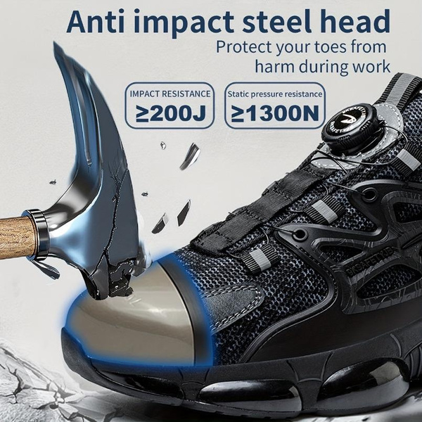Men's anti-smash and anti-puncture work shoes, comfortable and ...
