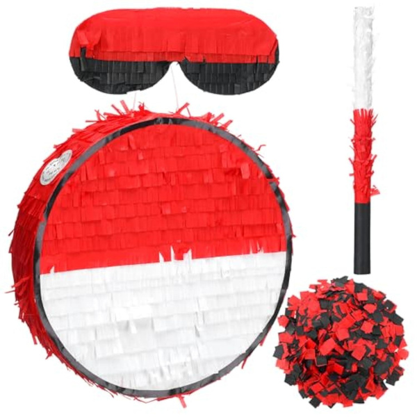 Cartoon Animation Piñata Red And White Ball Cartoon Birthday Party ...
