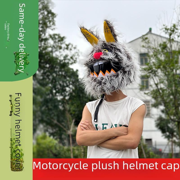 Motorcycle Helmet Cover Plush Scar Rabbit Helmet Liner for Cold Weather ...