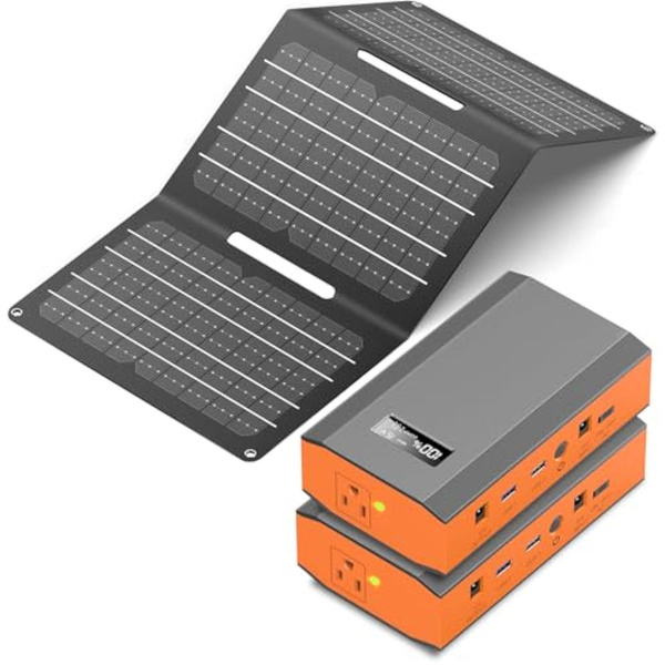 Portable Ac Outlet Power Bank With 30W Foldable Solar Panel, Portable ...
