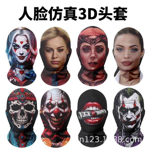 Spooky Black Cloth Mask & Hood - Halloween Monster Face Cover for Scary ...
