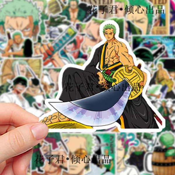 50 Pcs Zoro One Piece Stickers - Waterproof Anime Cartoon Decals for ...