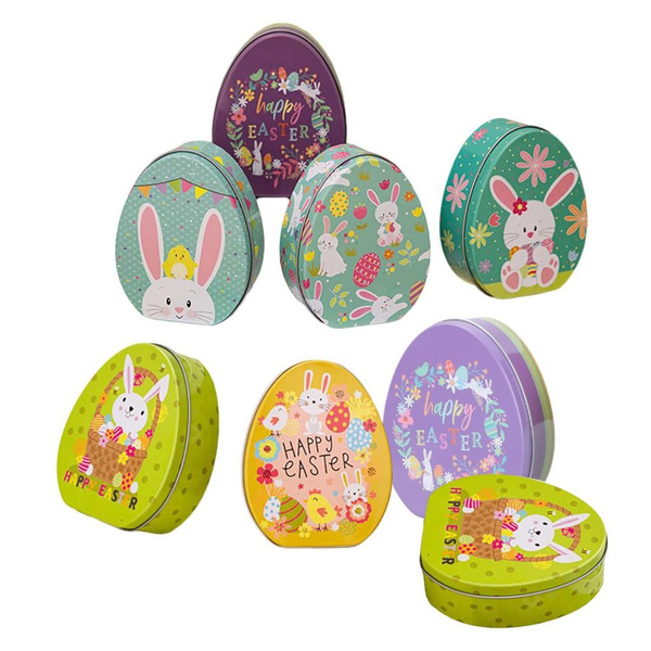 8x Easter Eggs Candy Boxes with Rabbit Pattern Snacks Container for ...