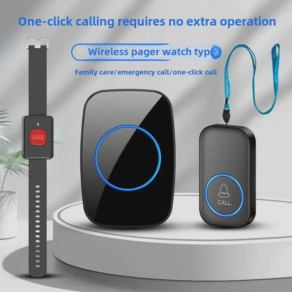 Wireless Bedside Call Button for Elderly & Patients - Remote Doorbell ...
