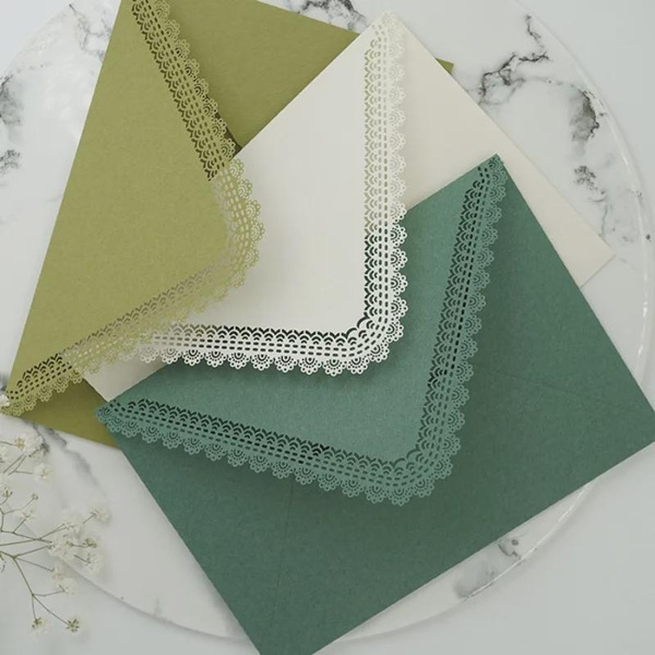 3PCS Triangle Envelope Wholesale Carving Lace Invitation Wedding ...